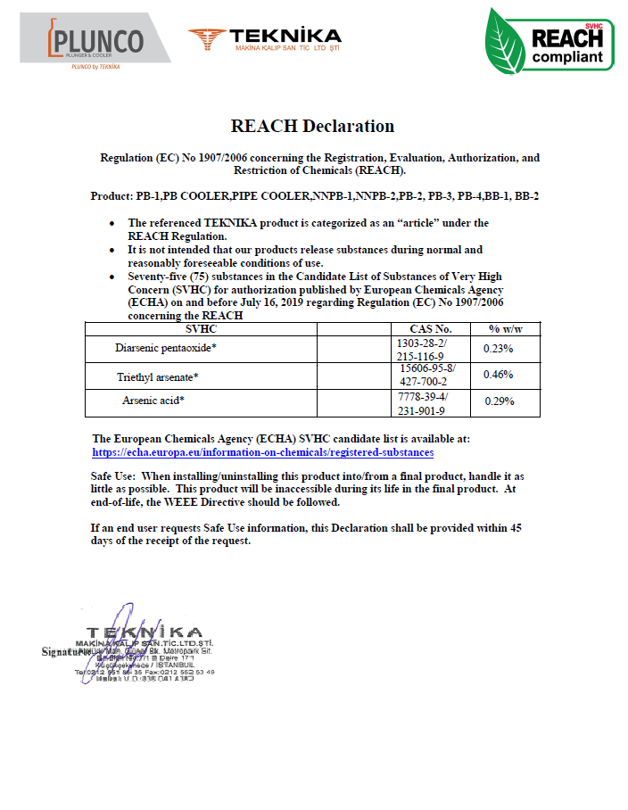 Quality Certification | Plunco